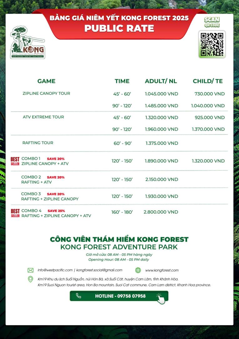 KONG FOREST SERVICES PRICE LIST - Kong Forest